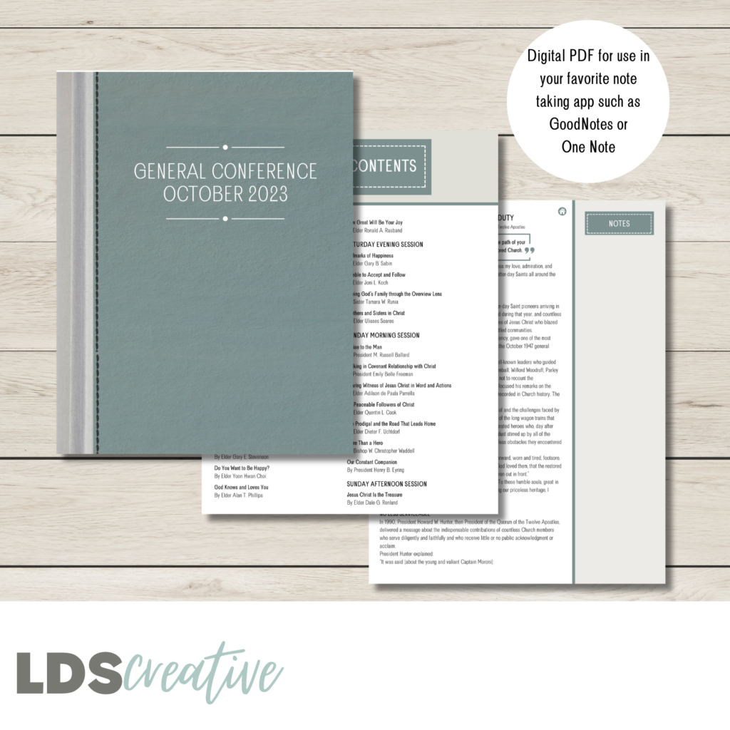 October 2023 General Conference Talks Digital Journal Edition | Basic ...